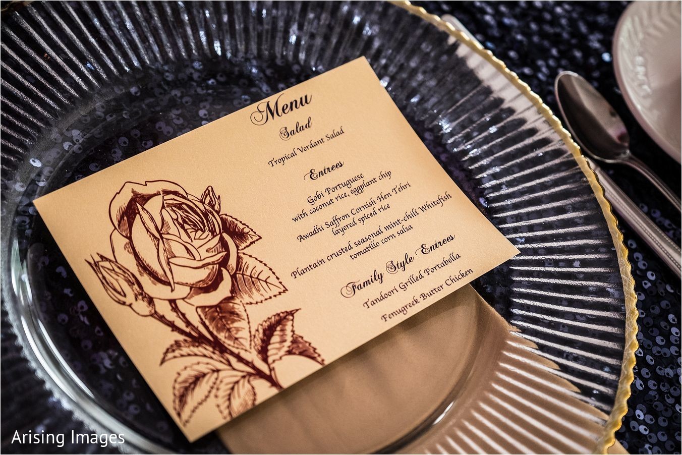 Exquisite Indian reception dinner menu. | Photo 186202