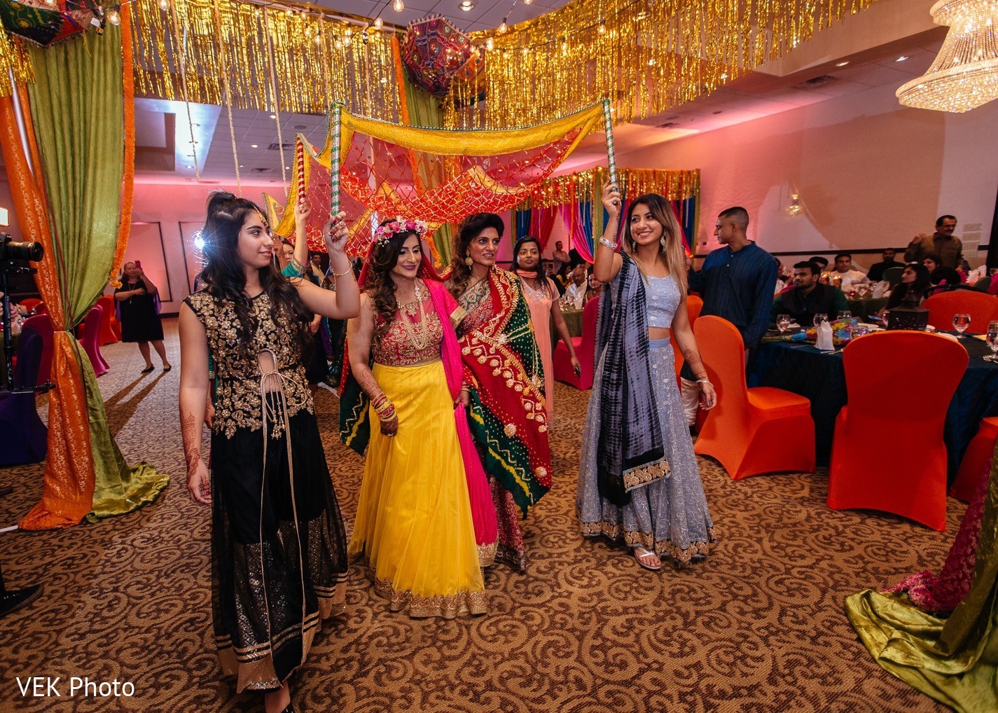 Beautiful Indian bride arrives as part of the Kanya Aagaman ritual ...