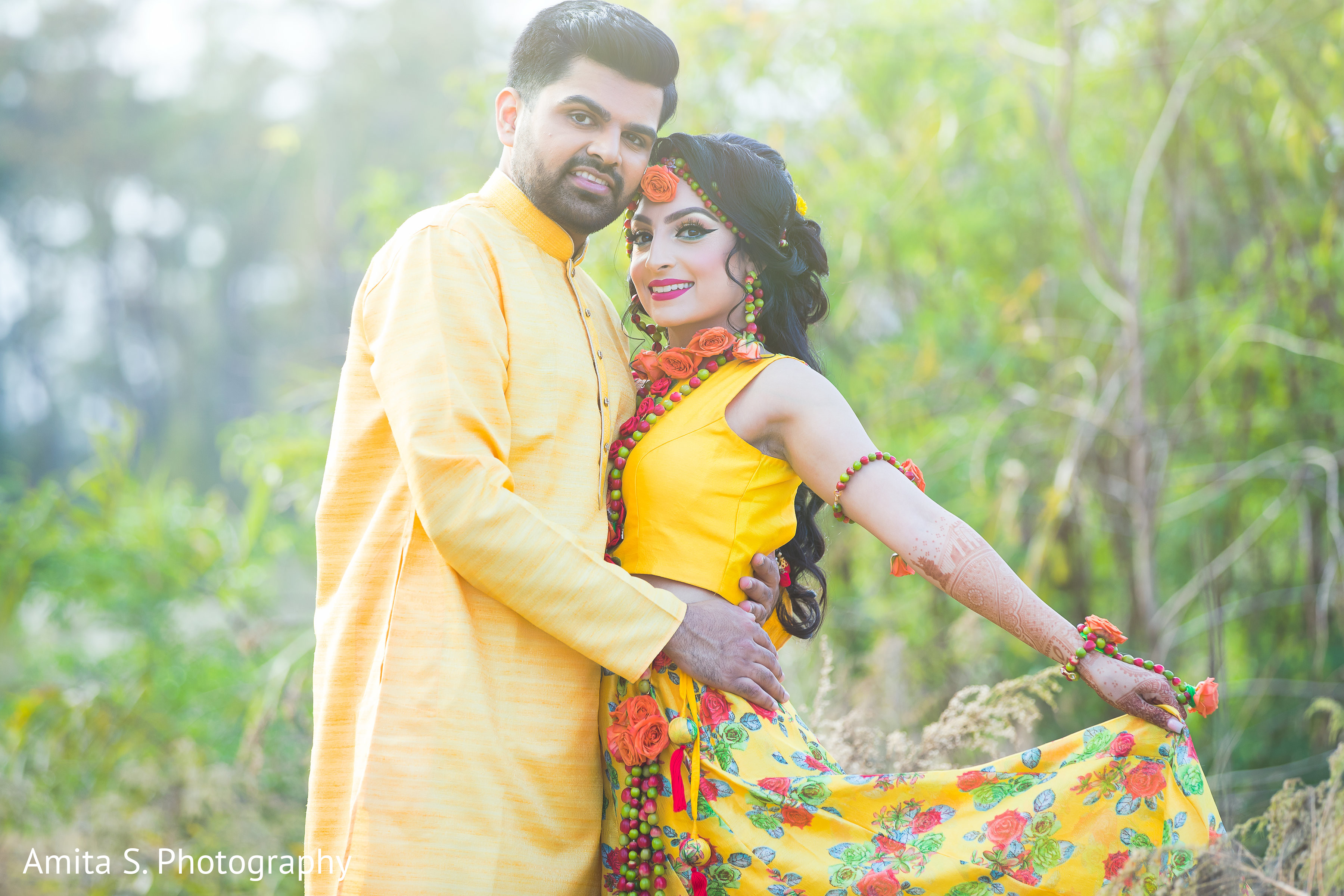 Indian bride and groom ready for their haldi party. | Photo 206876