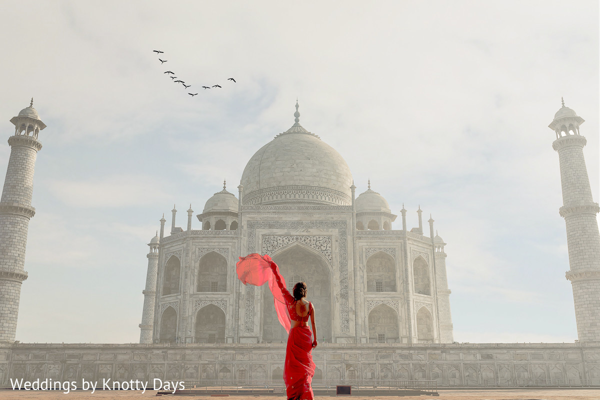 Over the top capture of Maharani by the Taj Mahal | Photo 213645