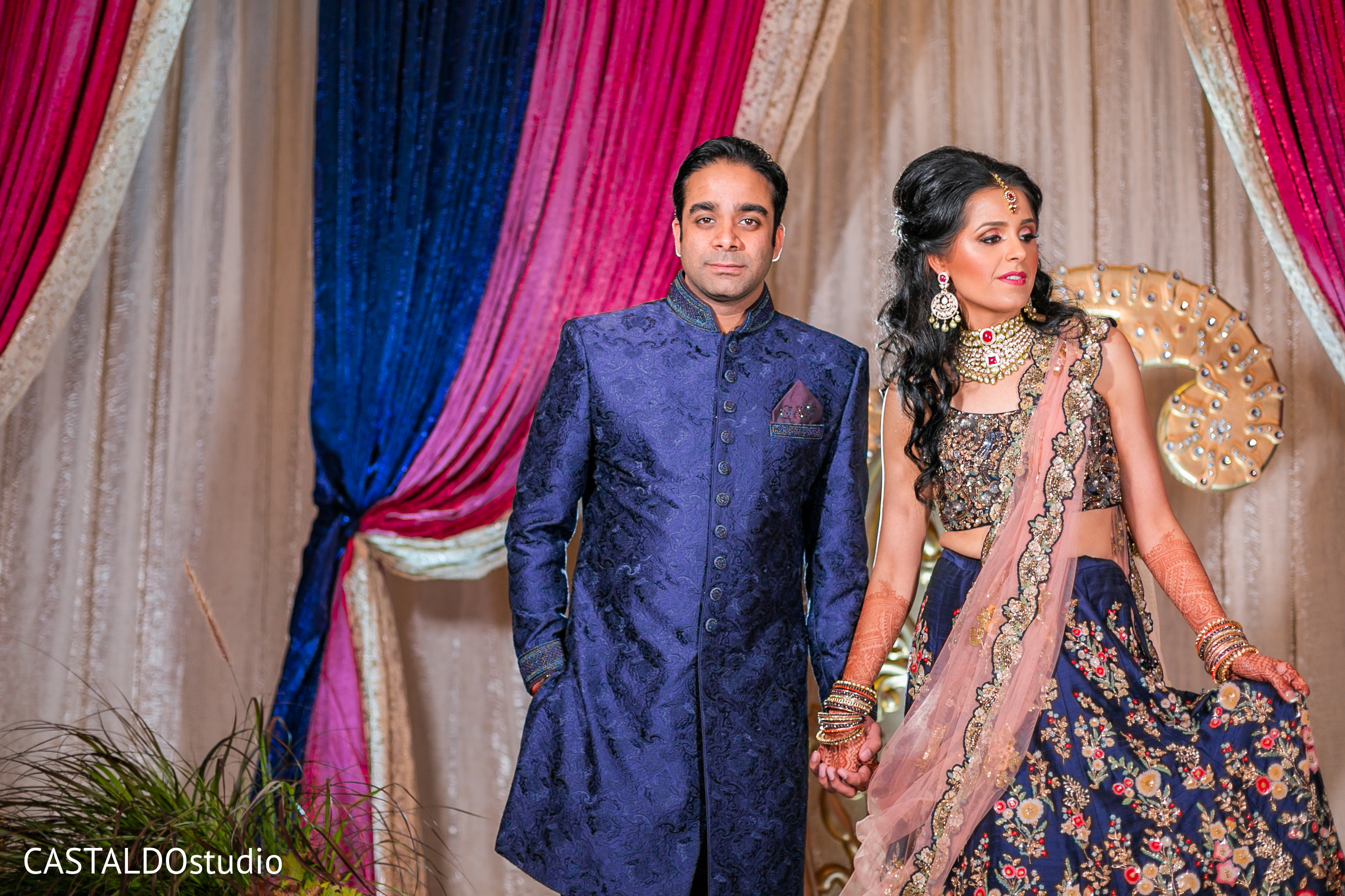 Indian couple at their sangeet photo shoot. | Photo 222677