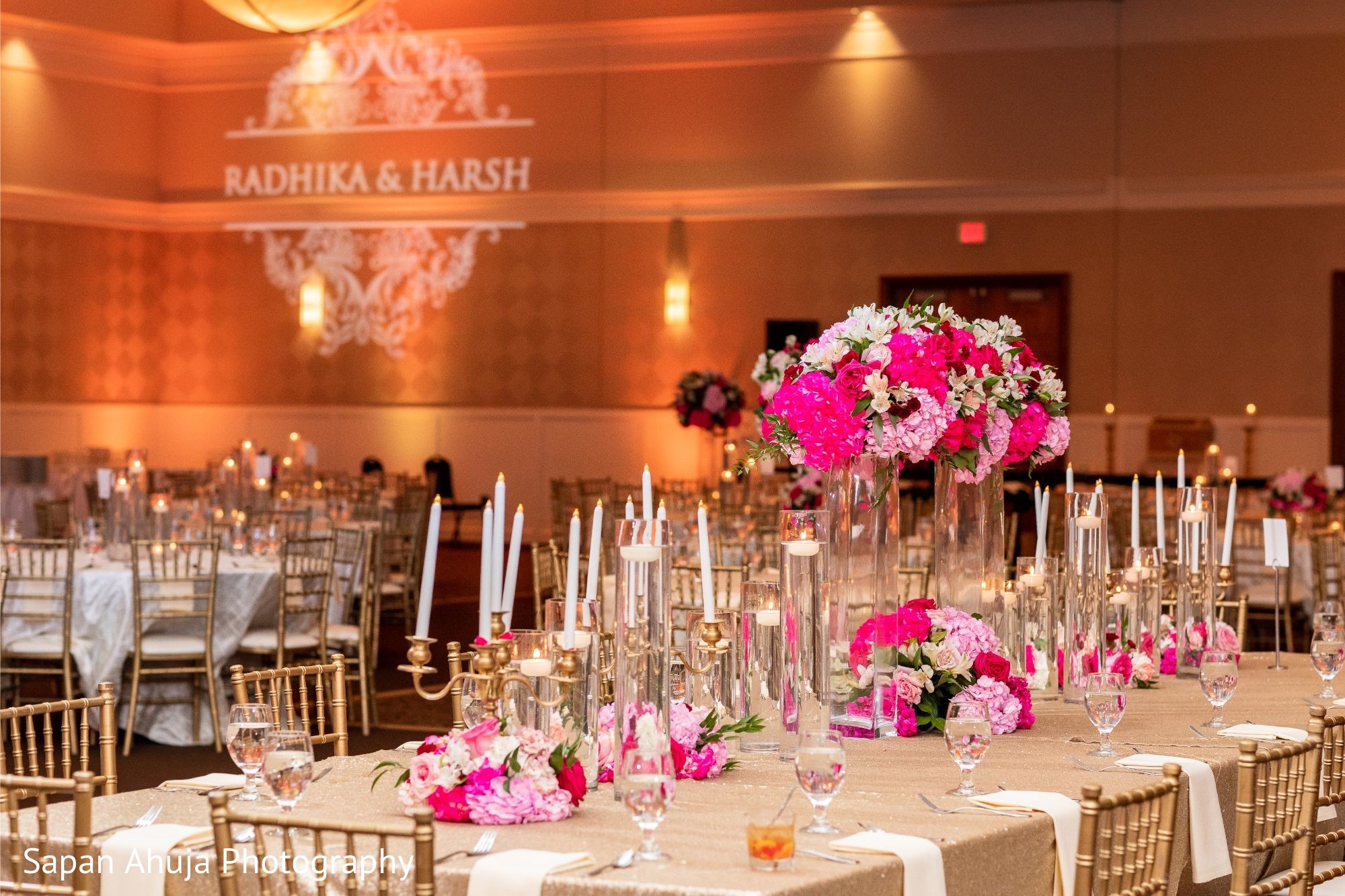 Indian wedding reception table and lights decor. | Photo 226901