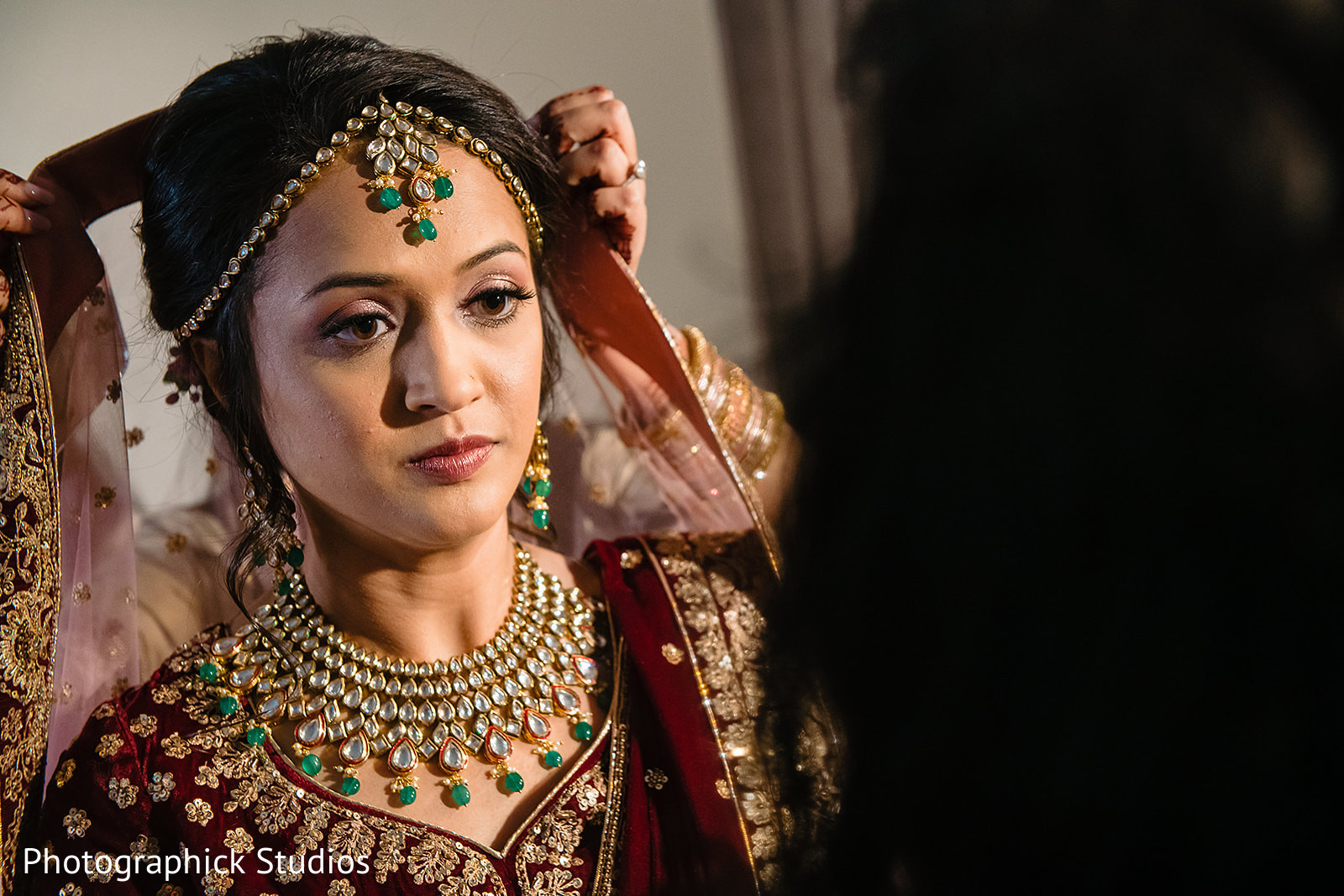 Indian bride getting her ghoonghat on. | Photo 230871