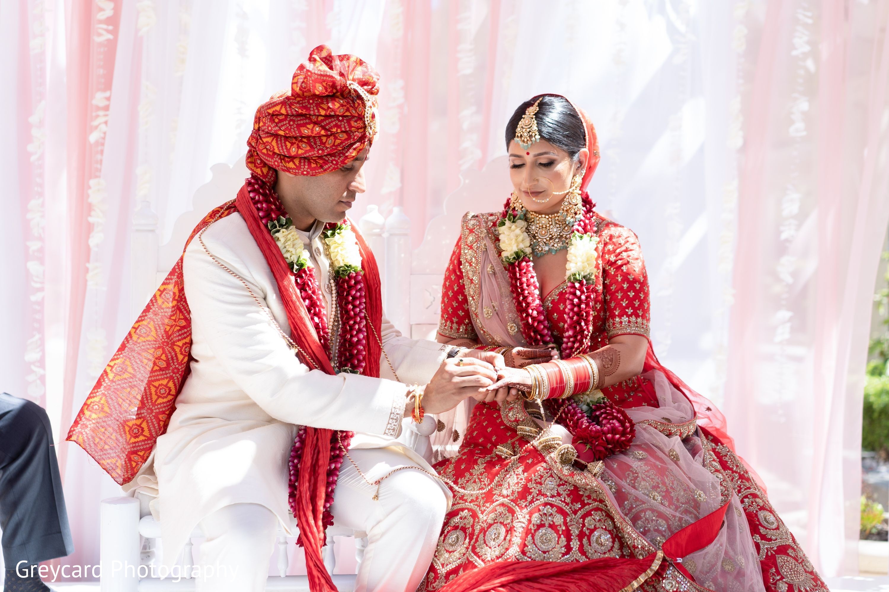 Indian groom putting the ring to bride capture. | Photo 238456