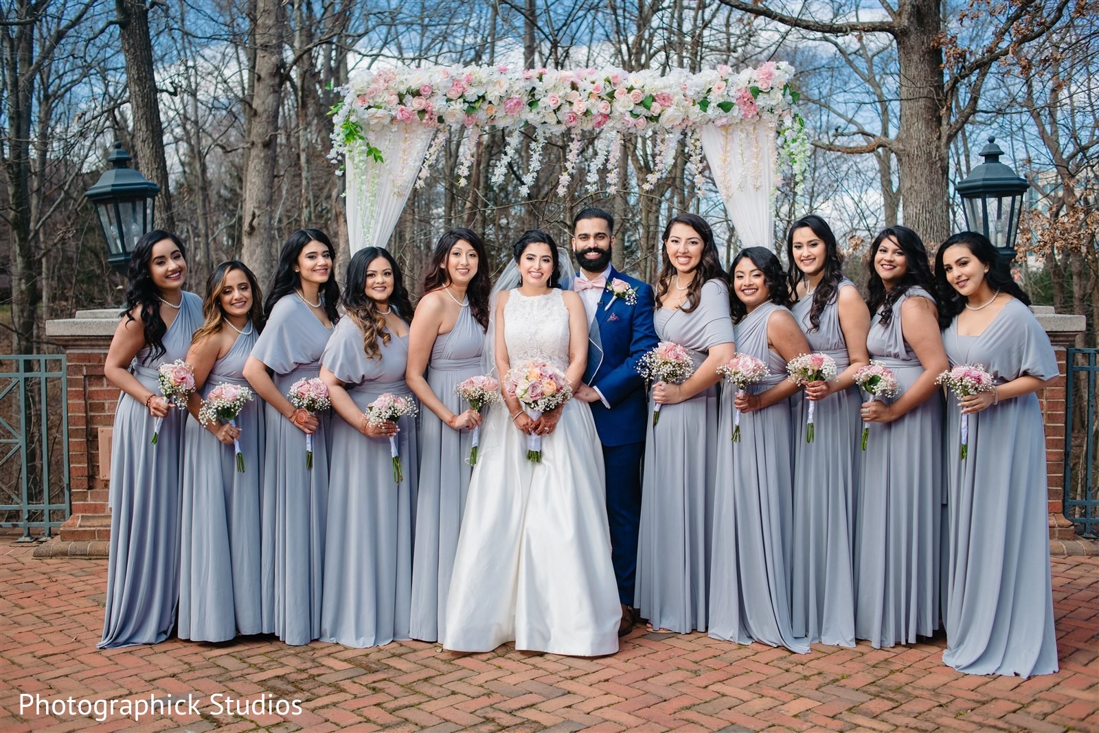 Outdoor themed indian couple with bridesmaids photo session. | Photo 241911
