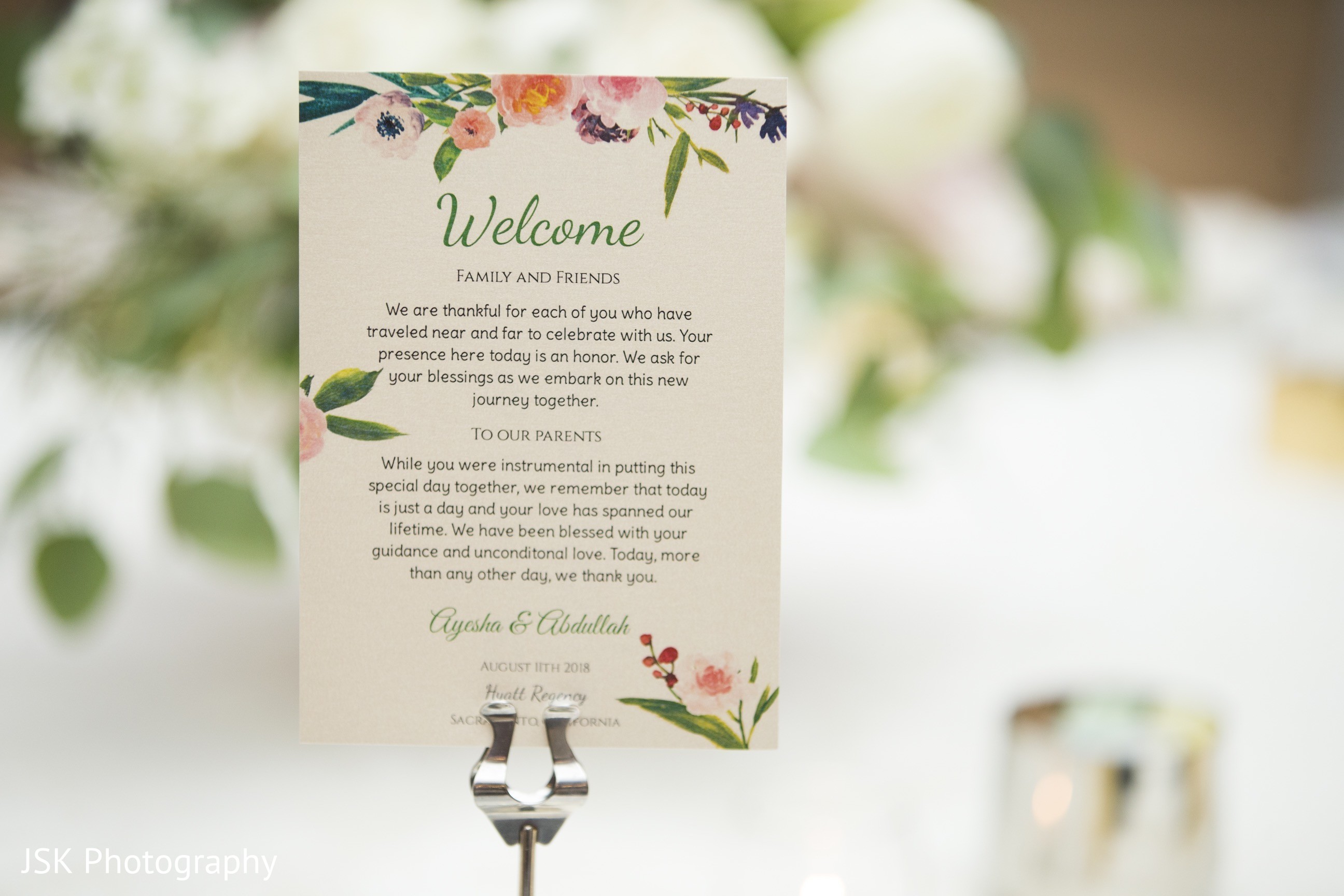 Indian wedding welcome message | Photo 242599