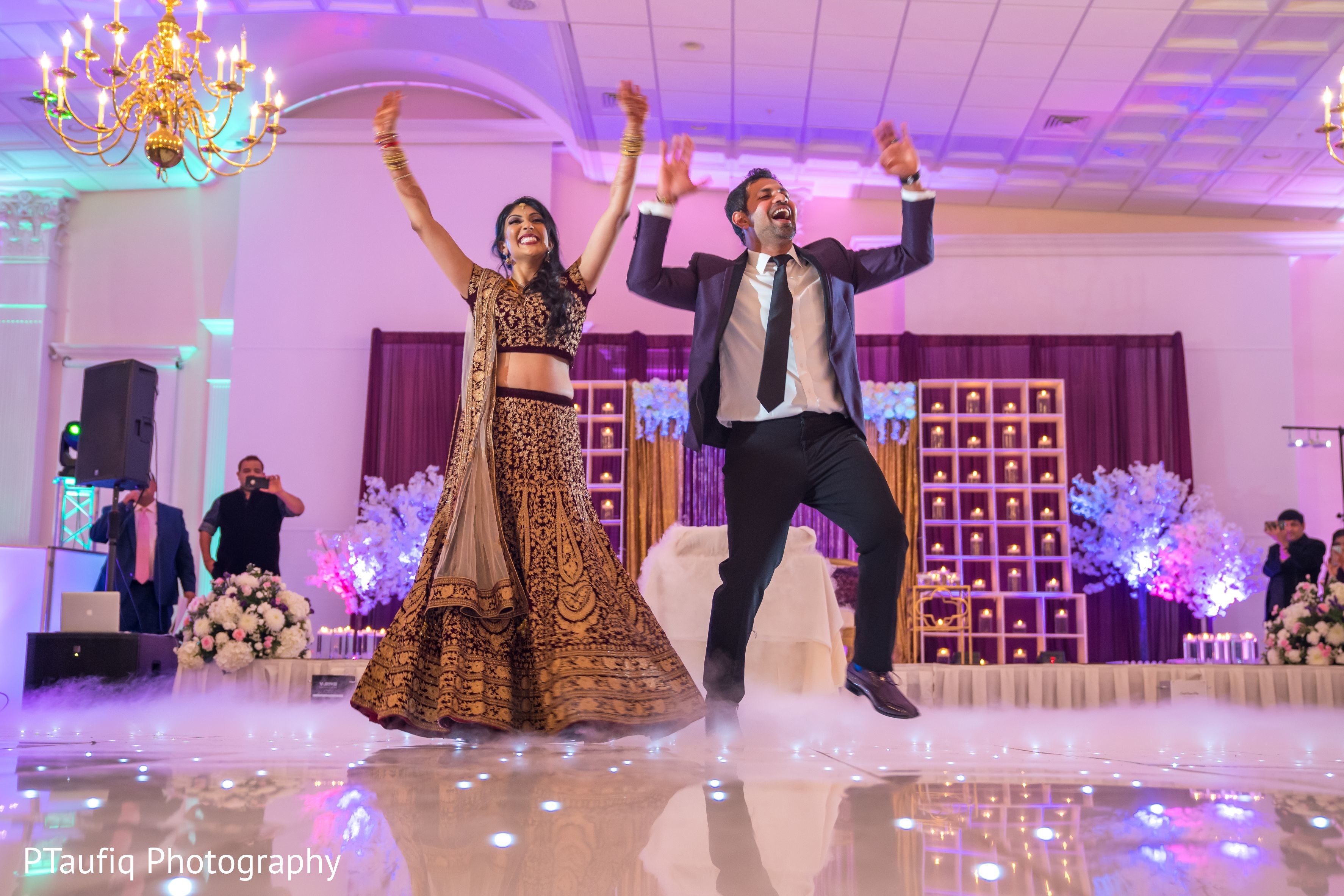 Upbeat dance performance form Indian bride and groom. | Photo 243757