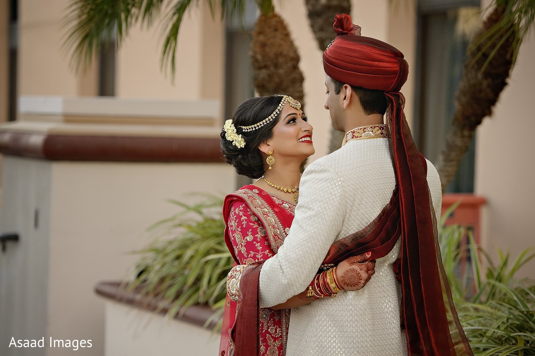 Indian bride and groom first look photo. | Photo 258507