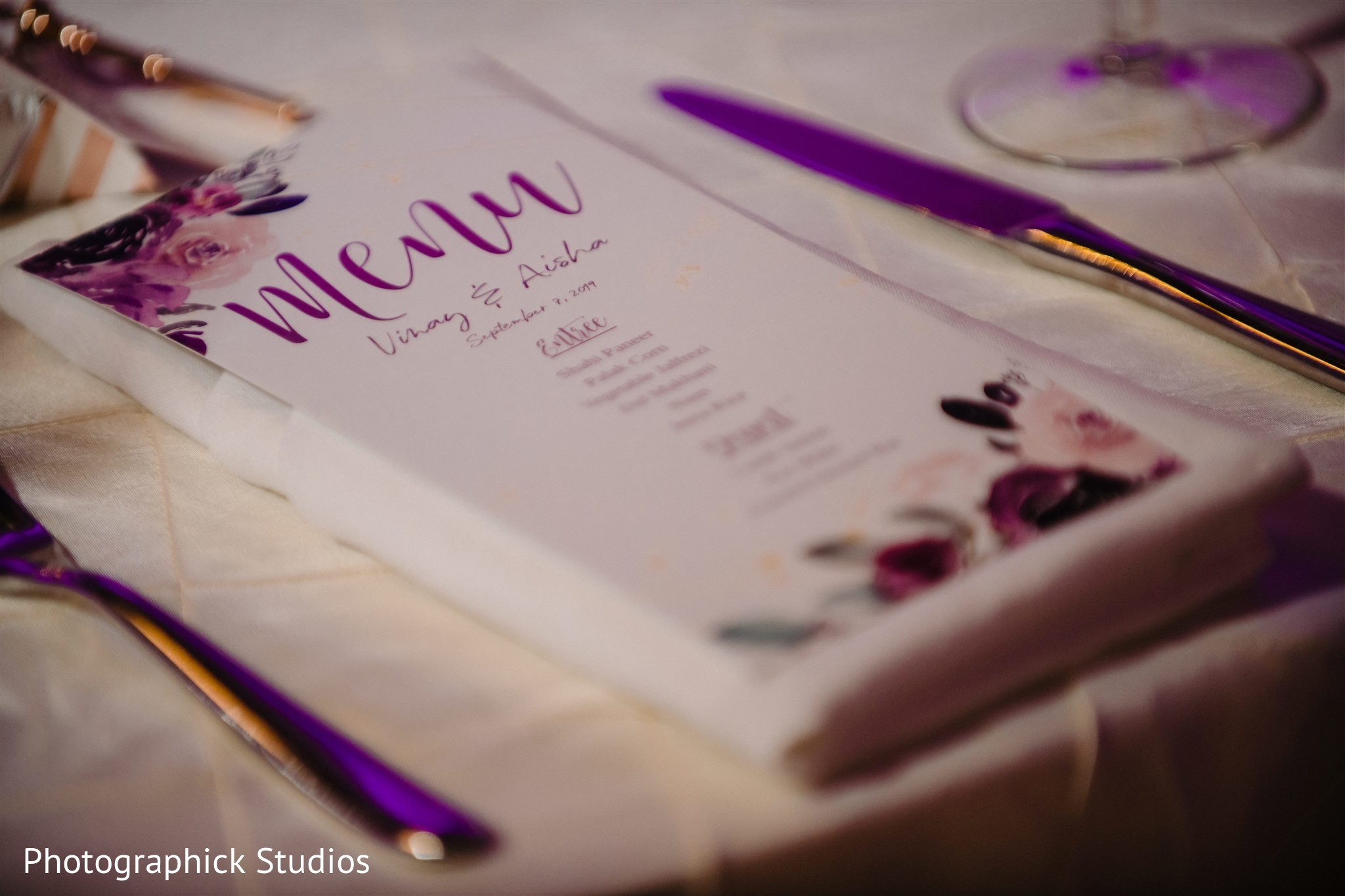 Indian wedding reception menu design. | Photo 259392