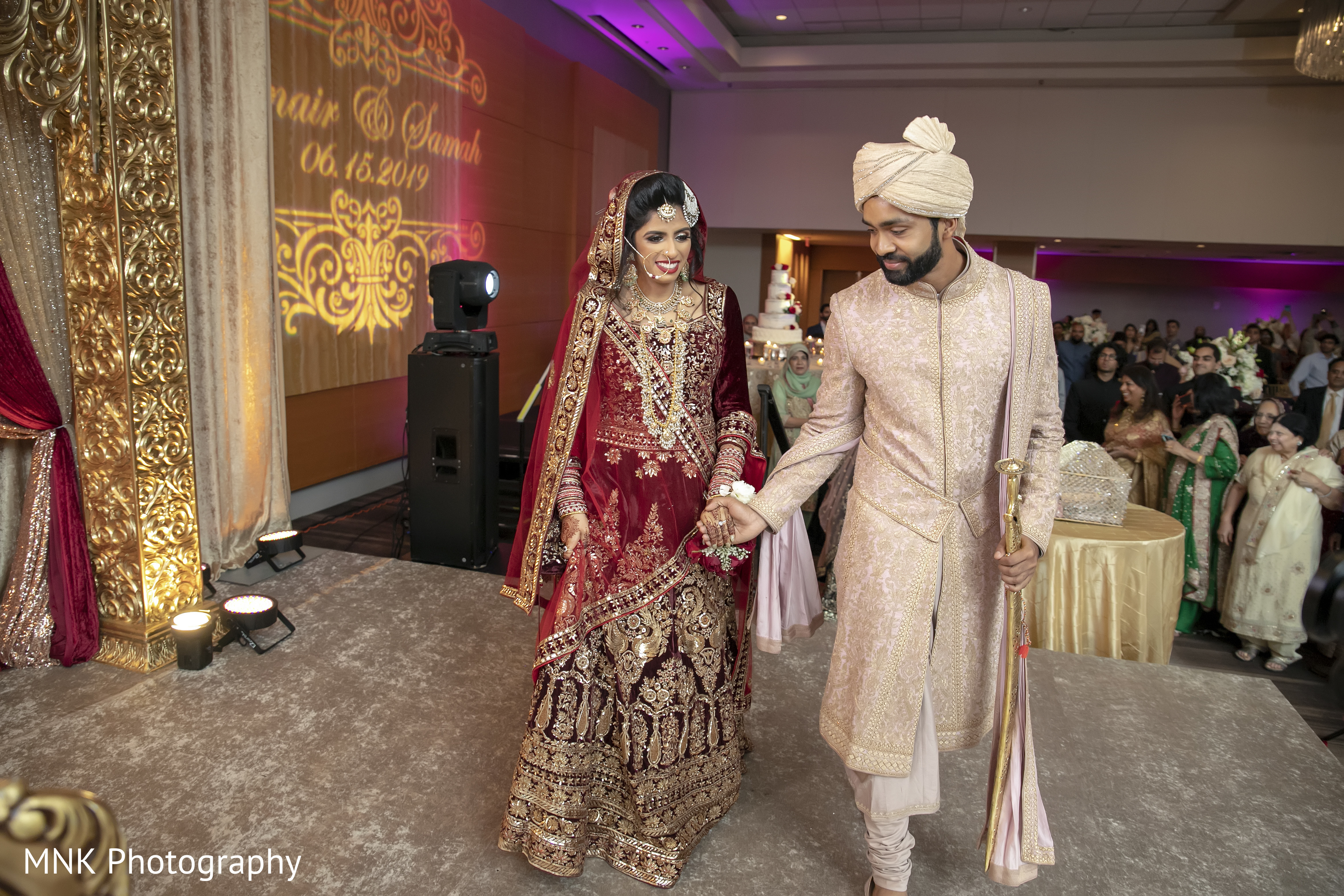 Indian bride and groom at their wedding stage. | Photo 261230