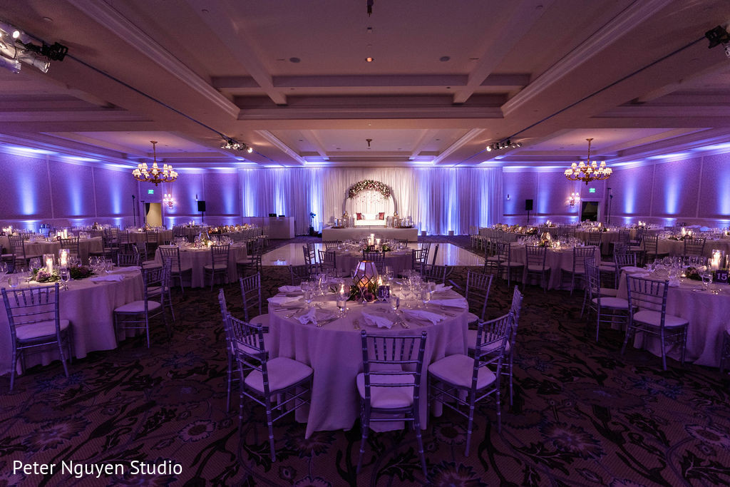 Indian wedding reception table and stage setup. | Photo 268508
