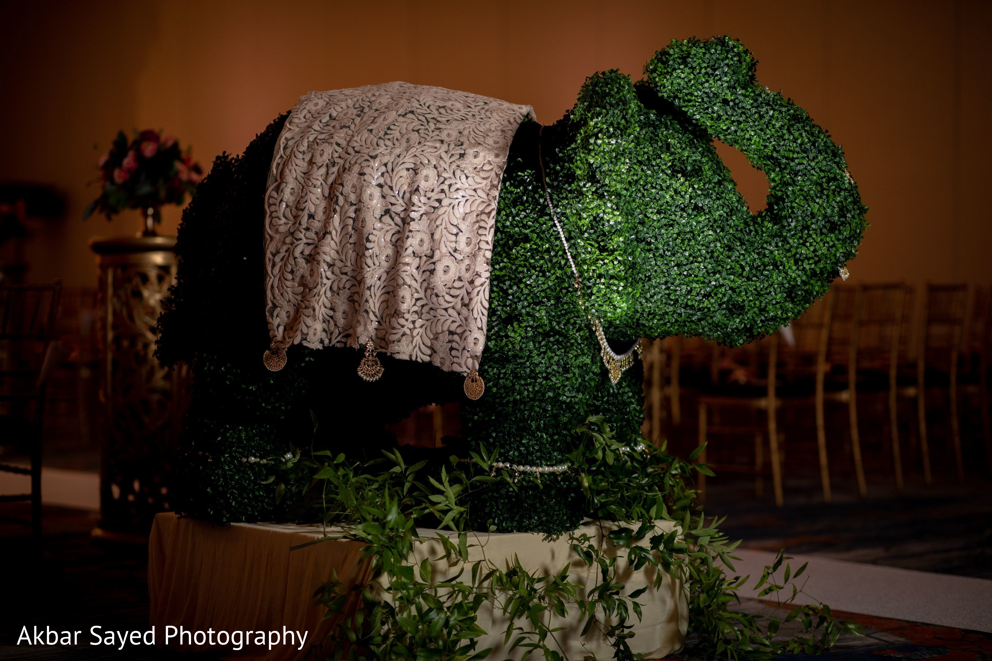Indian wedding green elephant decoration. | Photo 270677
