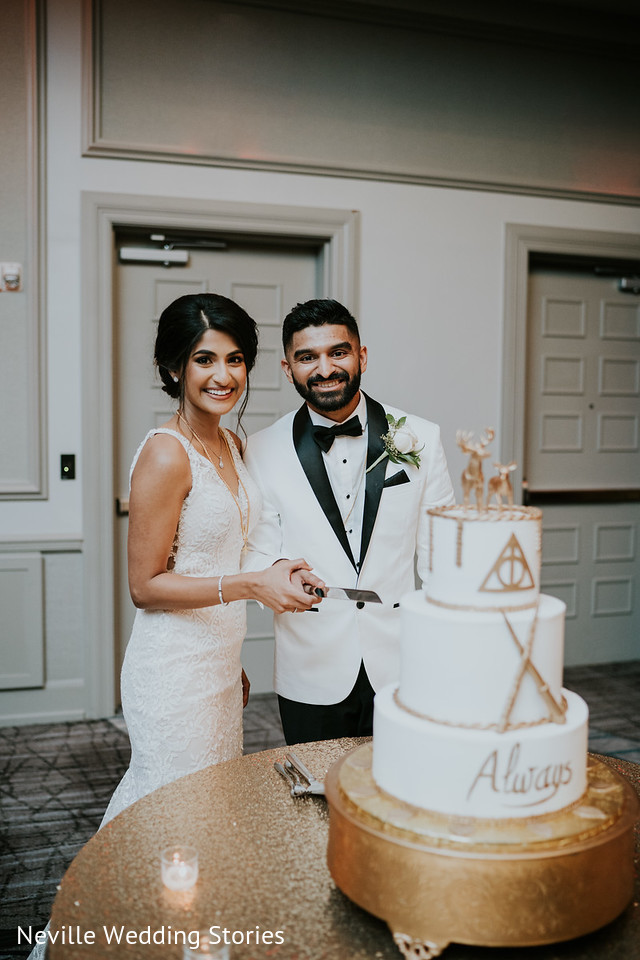 Indian couple cutting cake moment. | Photo 270992