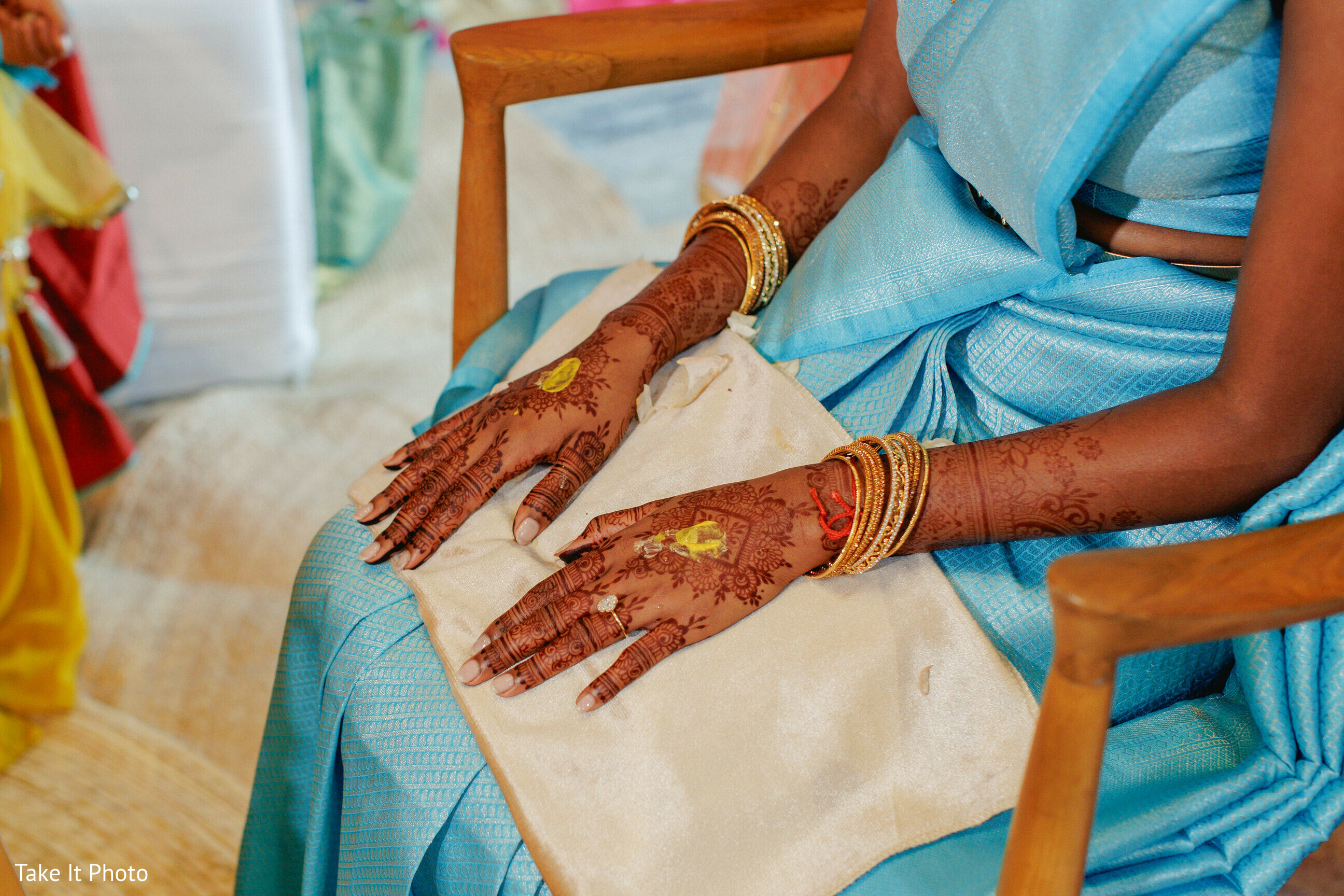 Haldi Hands Symbolism In Yellow Photo 413081