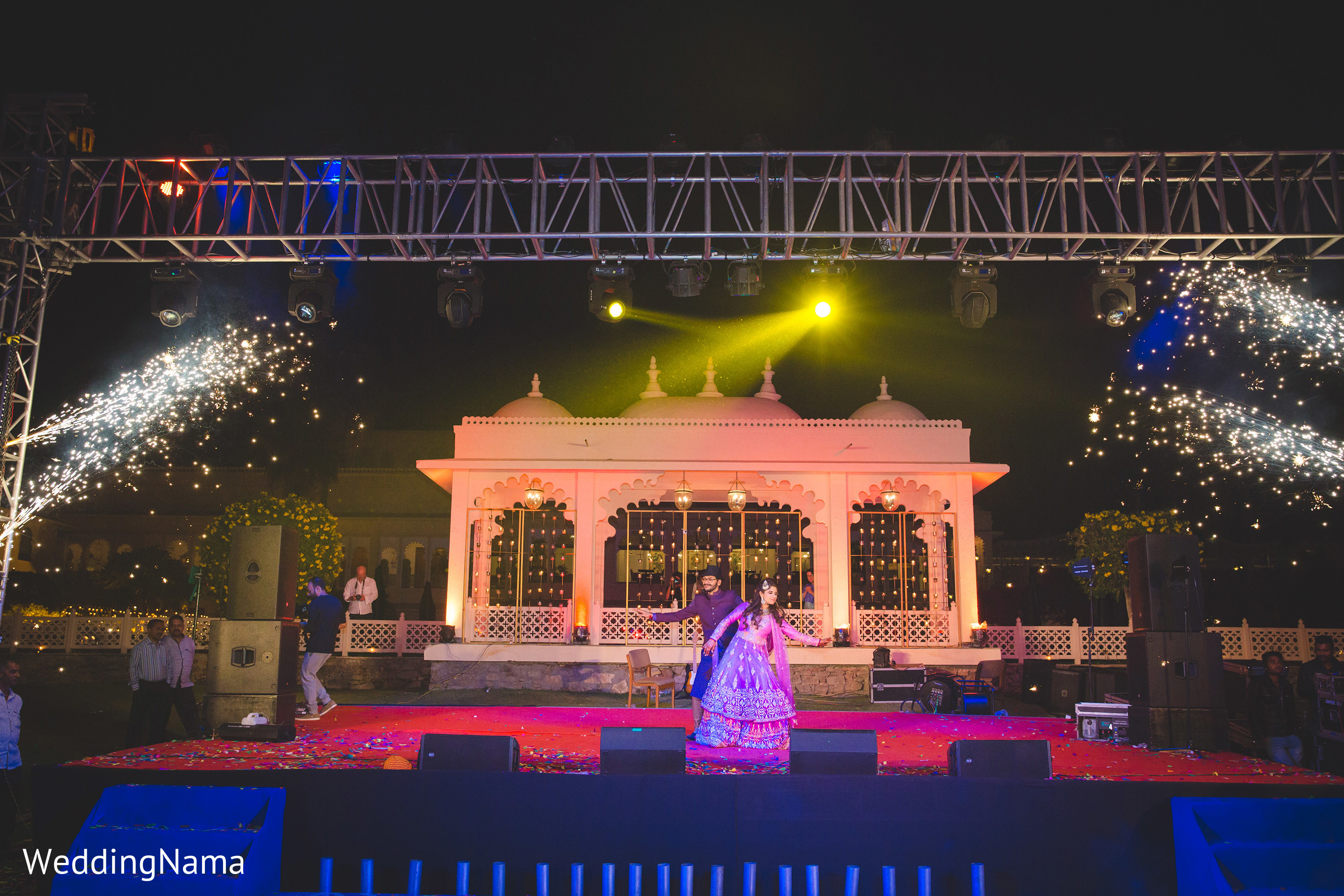 Spectacular dance of indian bride and groom on their sangeet party ...