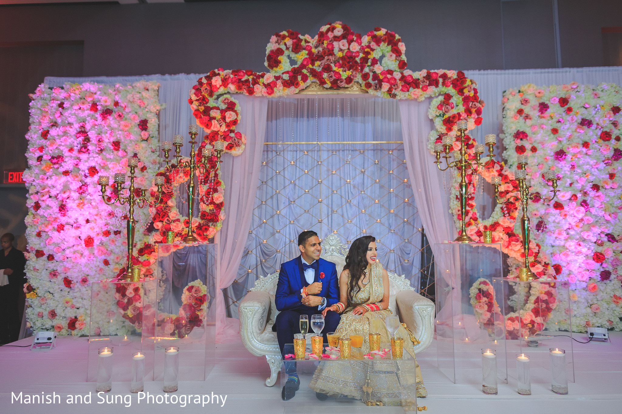 South asian wedding reception stage decor | Photo 83417